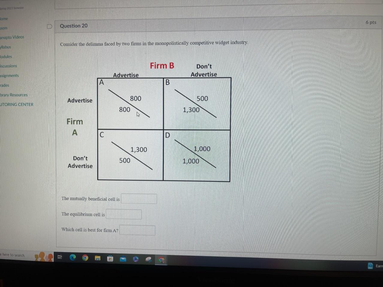 Solved Consider the delimma faced by two firms in the | Chegg.com