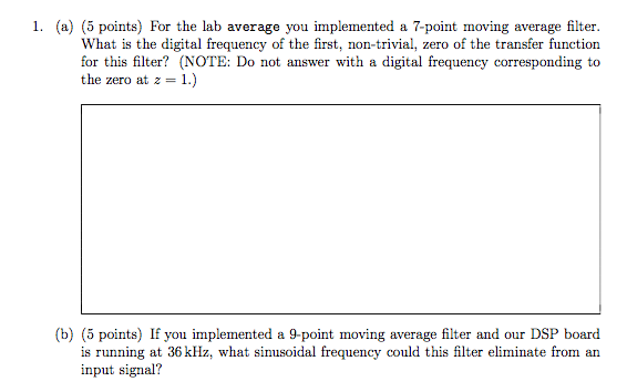 1. (a) (5 points) For the lab average you implemented | Chegg.com
