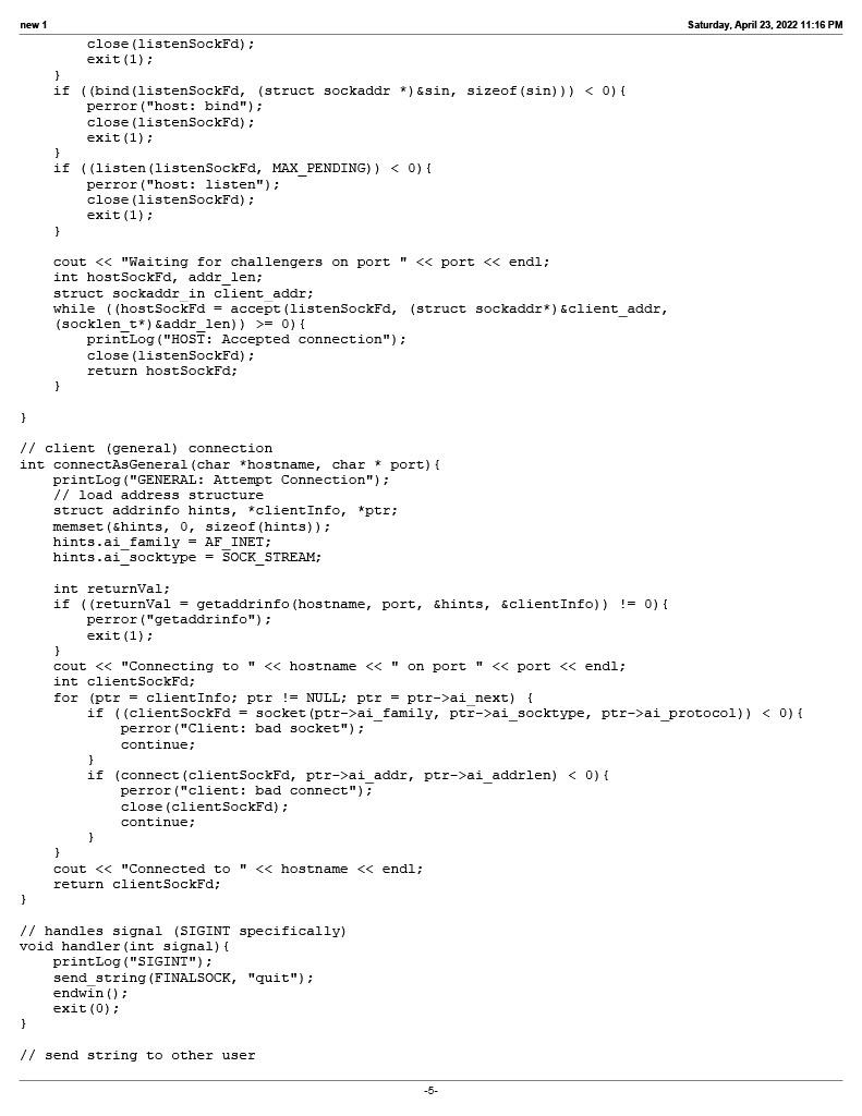 Solved Below is a 2 player ping pong game that works over a | Chegg.com