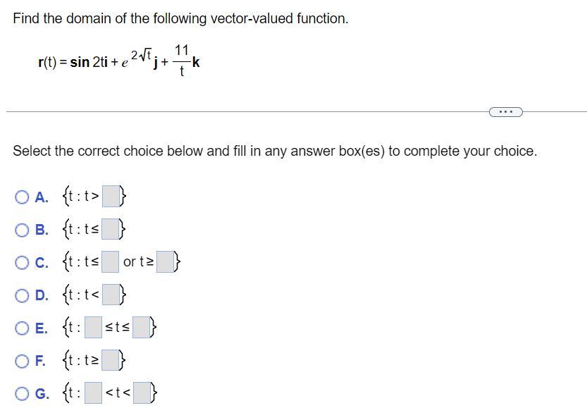 Solved Find the domain of the following vector-valued | Chegg.com