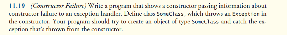 Solved 11.19 (Constructor Failure) Write a program that | Chegg.com