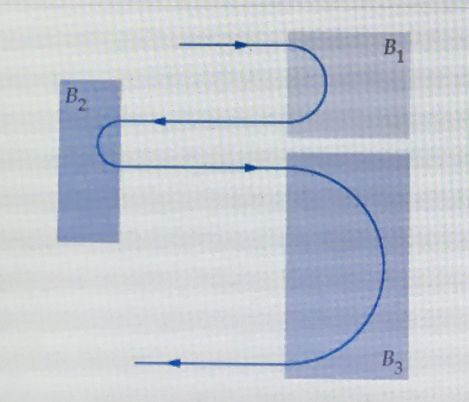Solved A proton follows the path shown in the figure as it | Chegg.com
