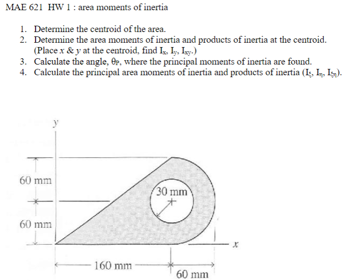 Solved MAE 621 HW 1 : area moments of inertia 1. Determine | Chegg.com