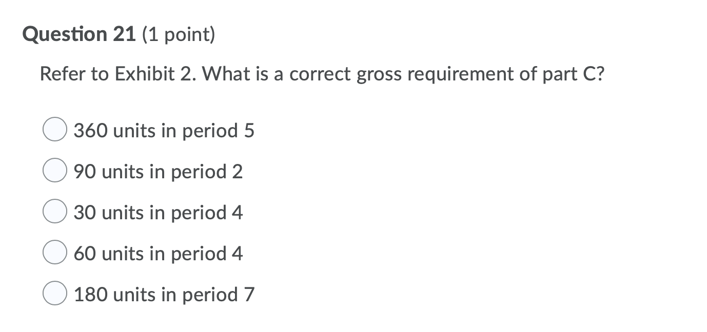 Solved Exhibit 2 Each unit of material A is composed of 2 | Chegg.com