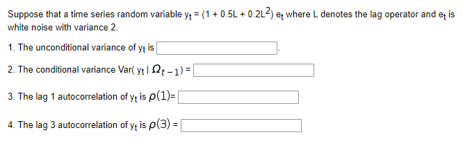 Suppose that a time series random variable yt = (1 | Chegg.com
