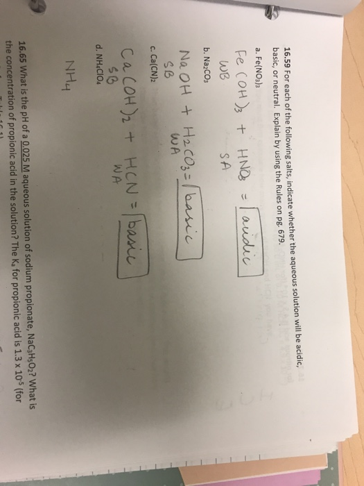 Solved 16.59 For each of the following salts, indicate | Chegg.com