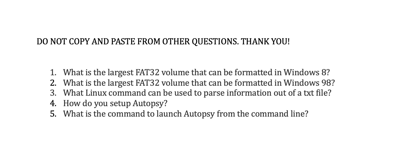Solved DO NOT COPY AND PASTE FROM OTHER QUESTIONS. THANK | Chegg.com