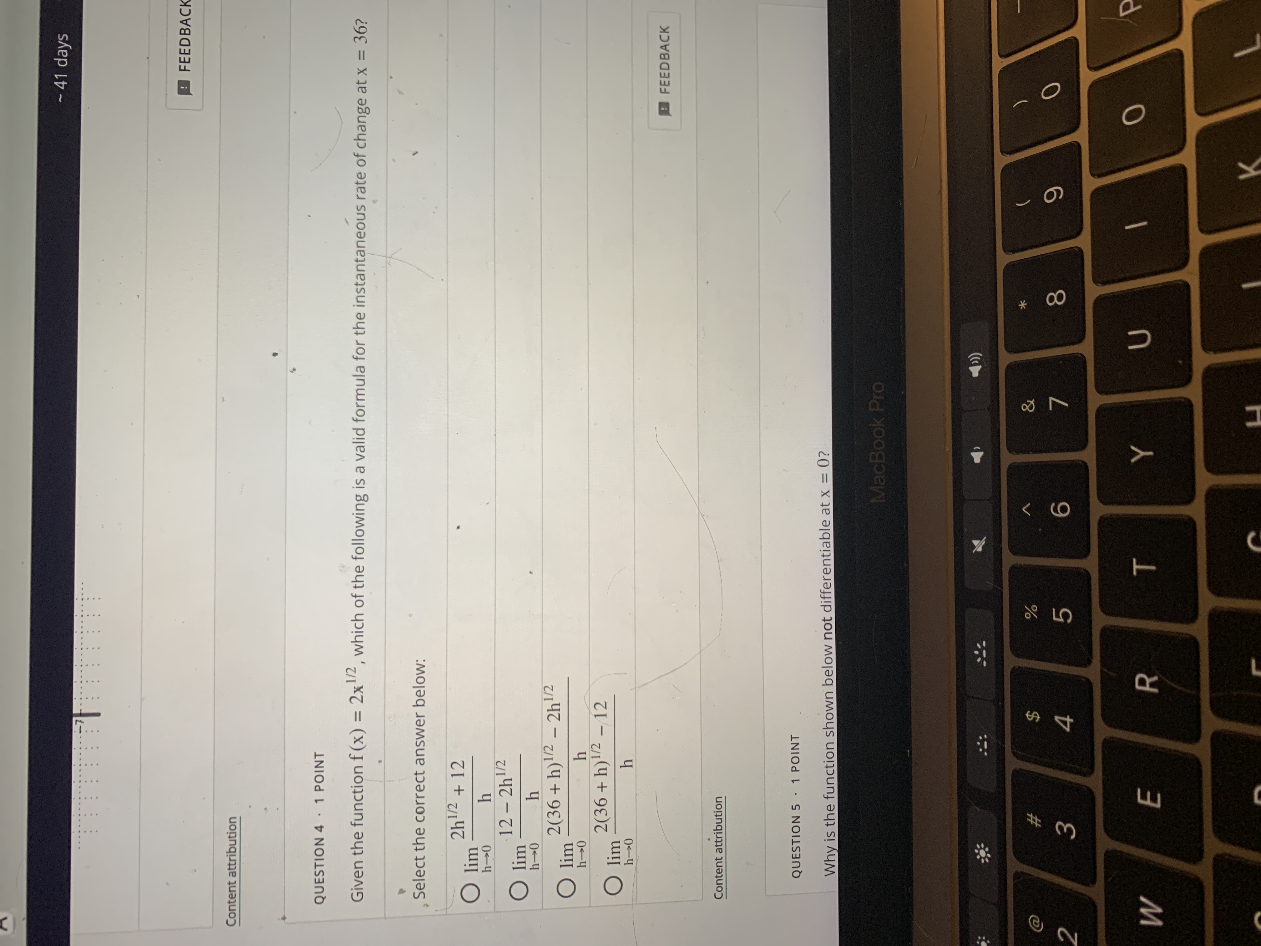 Solved QUESTION 4 * 1 ﻿POINTGiven the function f(x)=2x12, | Chegg.com
