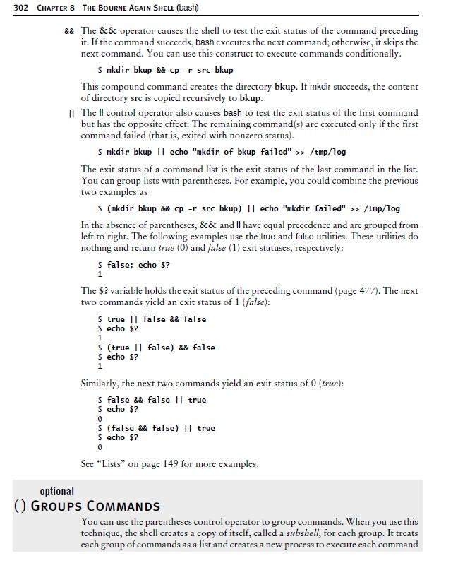 300 CHAPTER 8 THE BOURNE AGAIN SHELL (bash) ; AND | Chegg.com