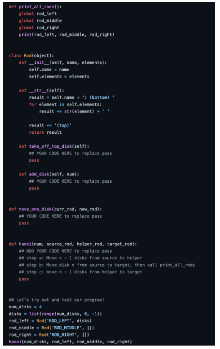 Solved i. First, you need to finish writing the Rod class, | Chegg.com