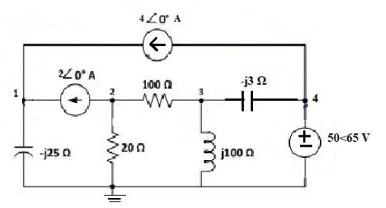 Solved 1. Write a set of phasor node voltage equations (use | Chegg.com