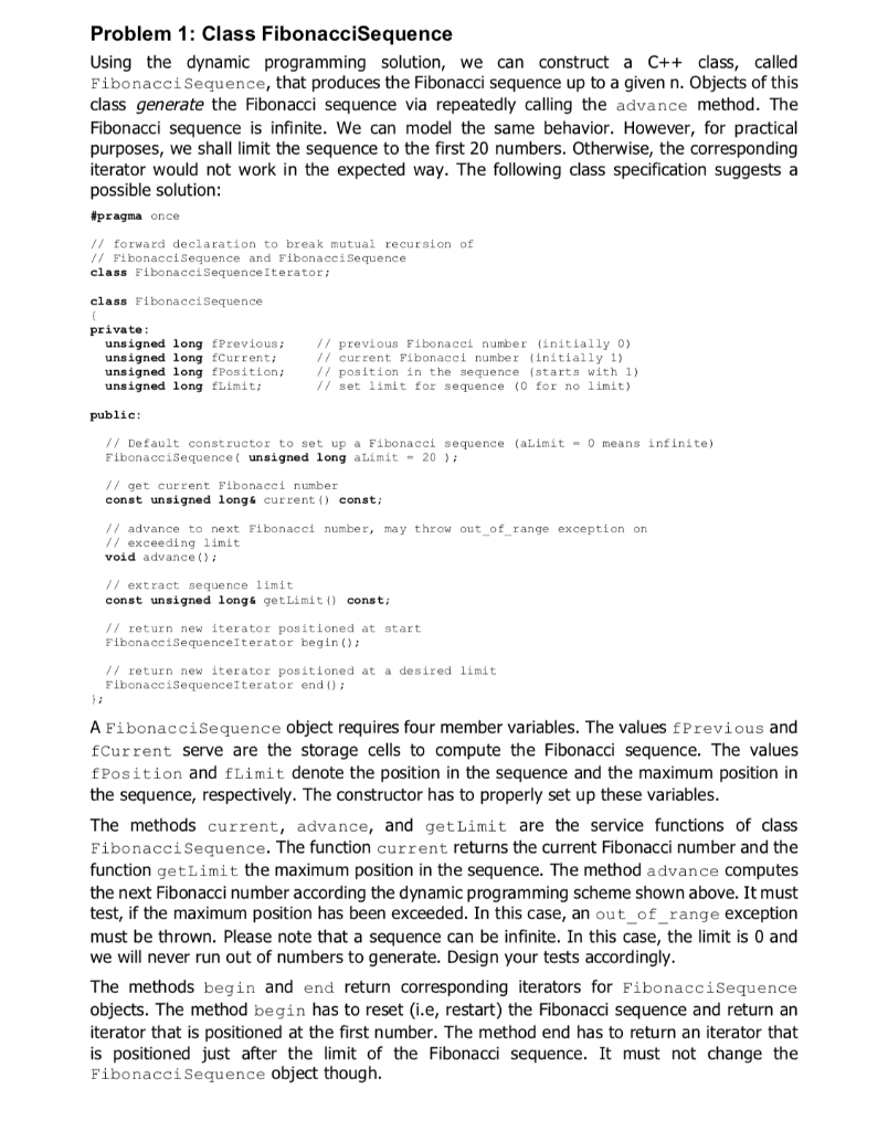 Solved Problem Set 4: Iterators In mathematics, the | Chegg.com