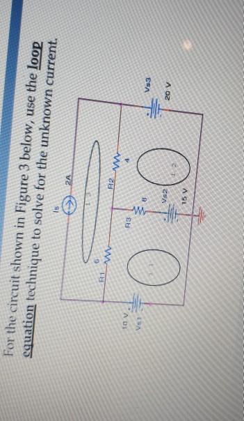Solved For the circuit shown in Figure 3 below, use the loop | Chegg.com