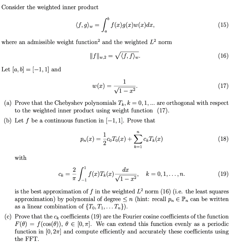 Consider the weighted inner product (5,9)w = [° | Chegg.com