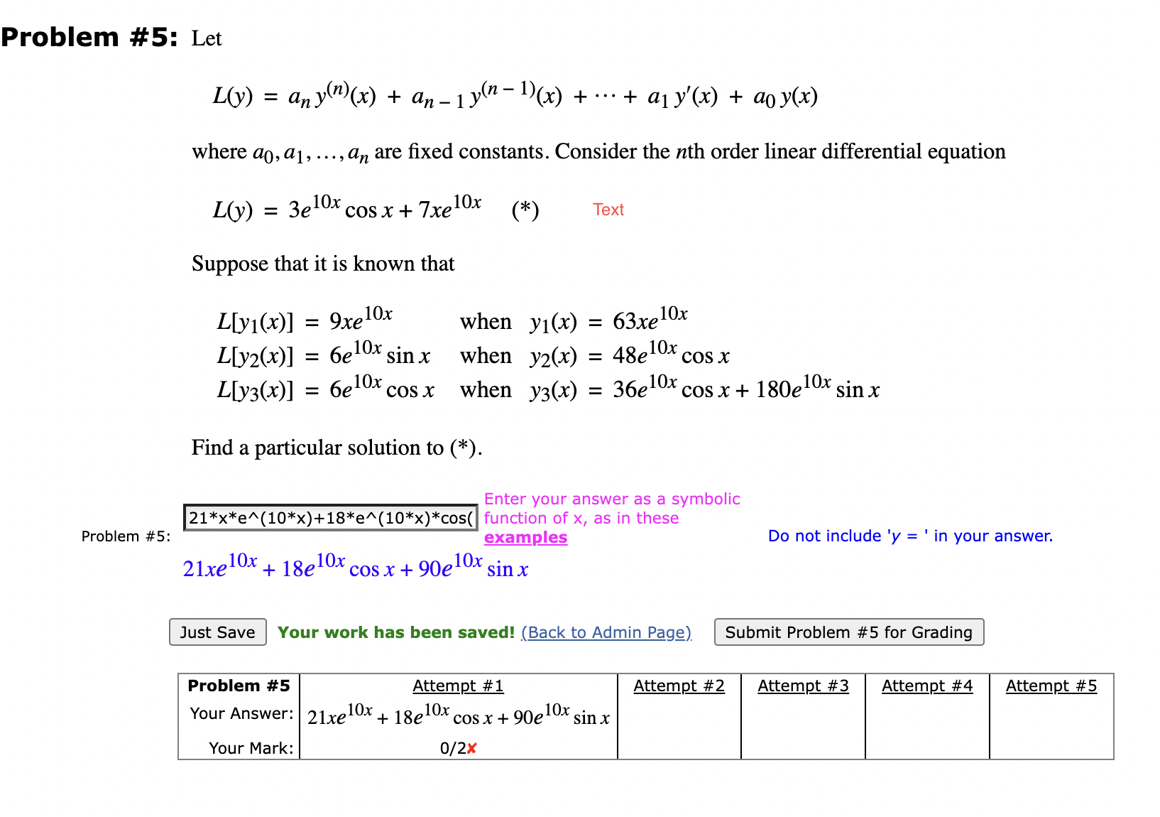 Solved Problem \#5: Let | Chegg.com
