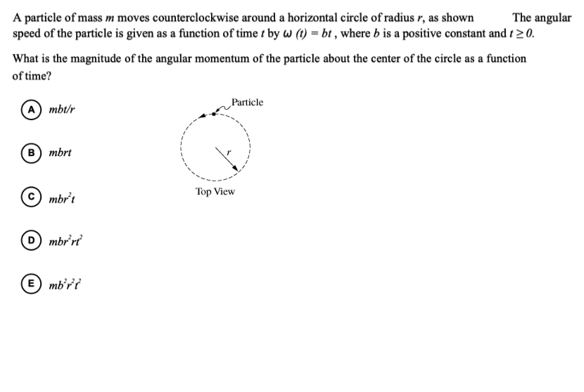 Solved A particle of mass m moves counterclockwise around a | Chegg.com