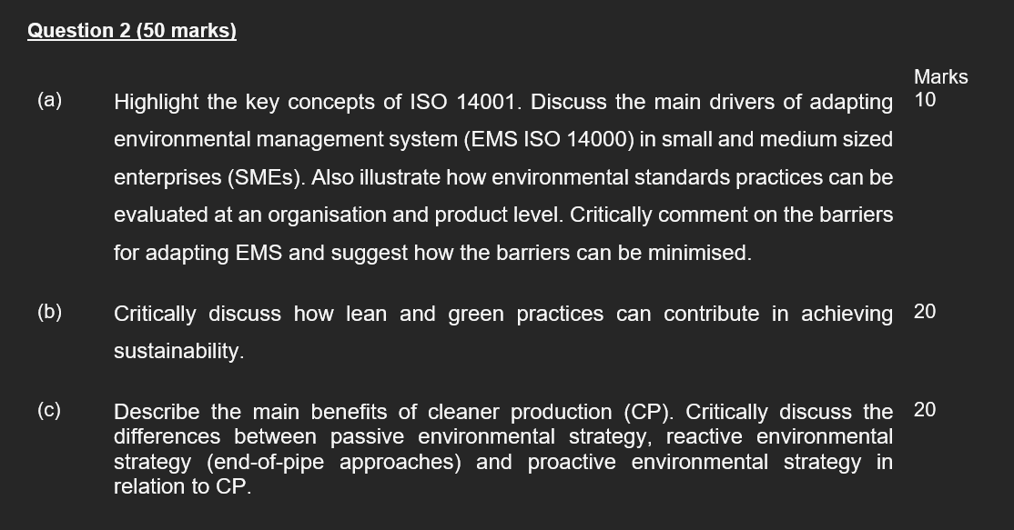 Solved Question 2 (50 marks) (a) Highlight the key concepts | Chegg.com