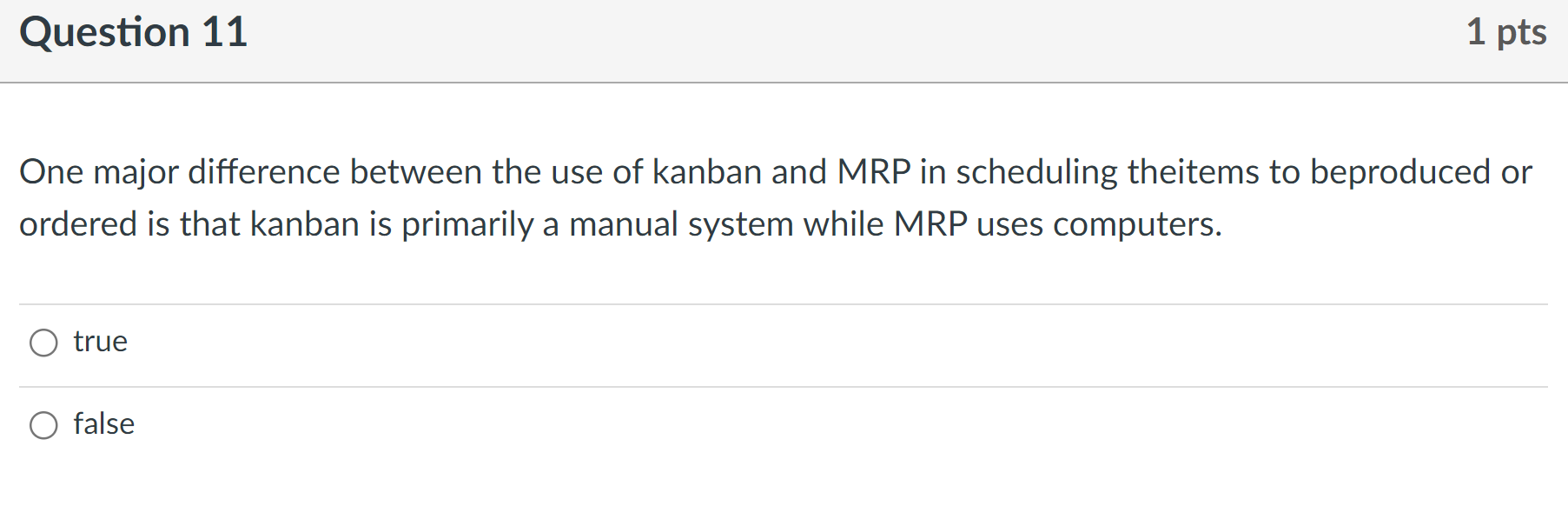 Solved One major difference between the use of kanban and | Chegg.com