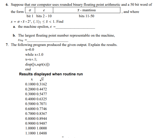 Solved e 6. Suppose that our computer uses rounded binary | Chegg.com