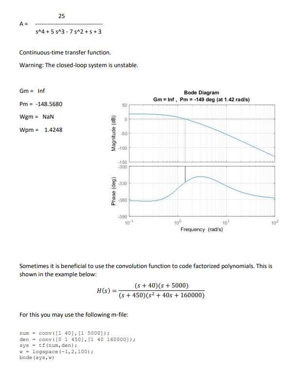 Solved For this assignment, prepare and turn in Bodé plots | Chegg.com