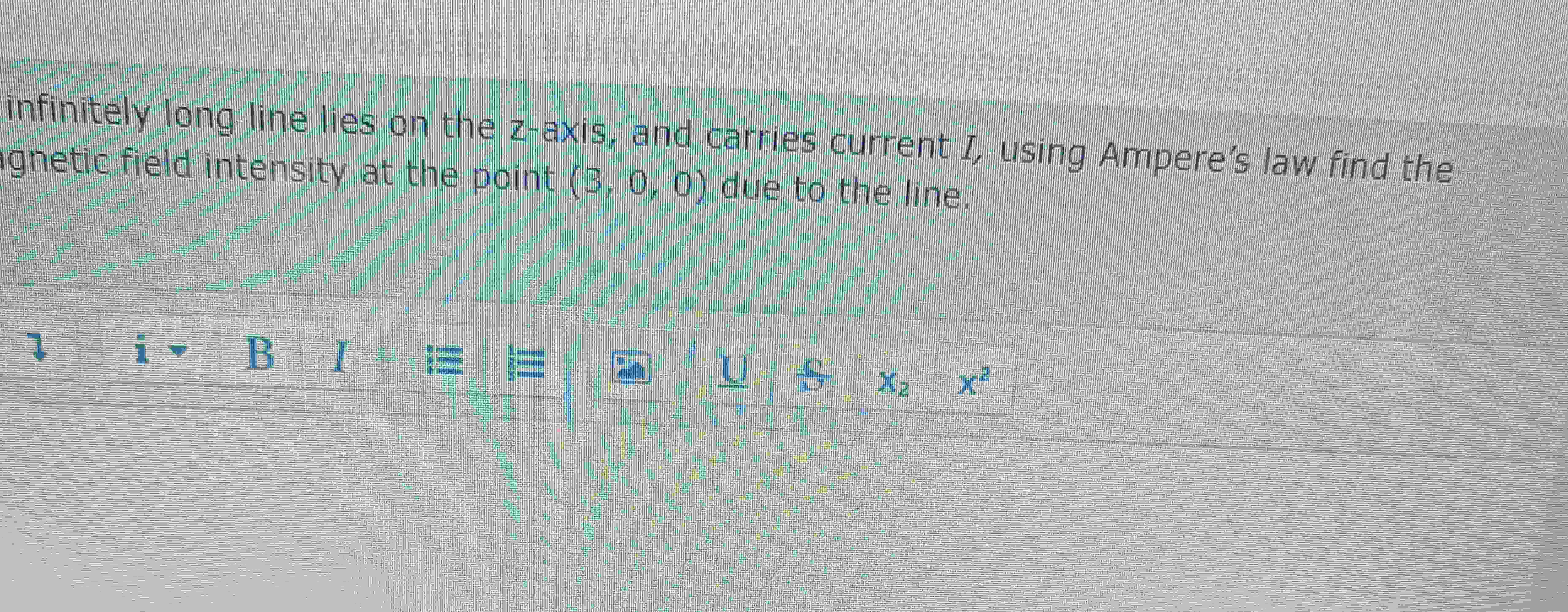 Solved infinitely long line lies on the z-axis, and carries | Chegg.com