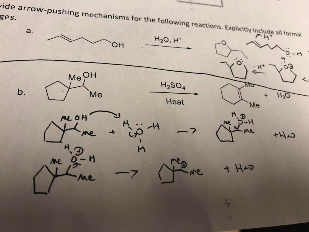 Solved ride arrow-pushing mechanisms for the following | Chegg.com