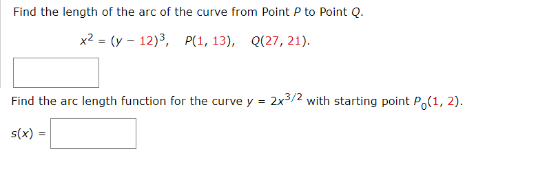 Solved Find the length of the arc of the curve from Point P | Chegg.com