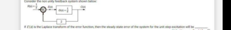 Solved Consider the non unity feedback system shown below... | Chegg.com