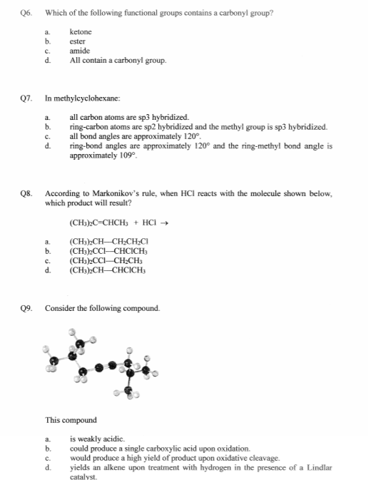 Solved 06 Which of the following functional groups contains | Chegg.com