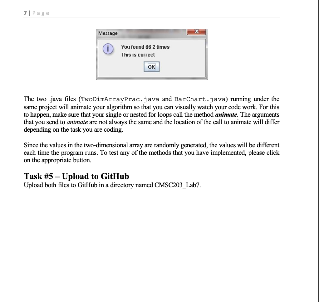 Solved 1 Page Cmsc203 Lab 7 Multidimensional Arrays