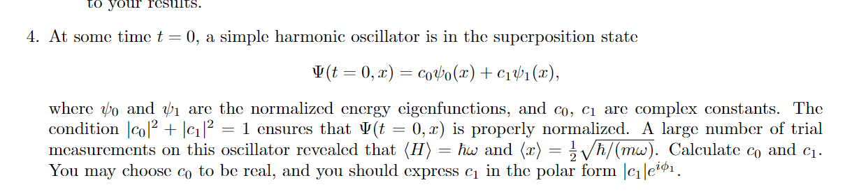 Solved 4. At some time t=0, a simple harmonic oscillator is | Chegg.com