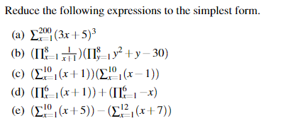 Solved Reduce the following expressions to the simplest | Chegg.com