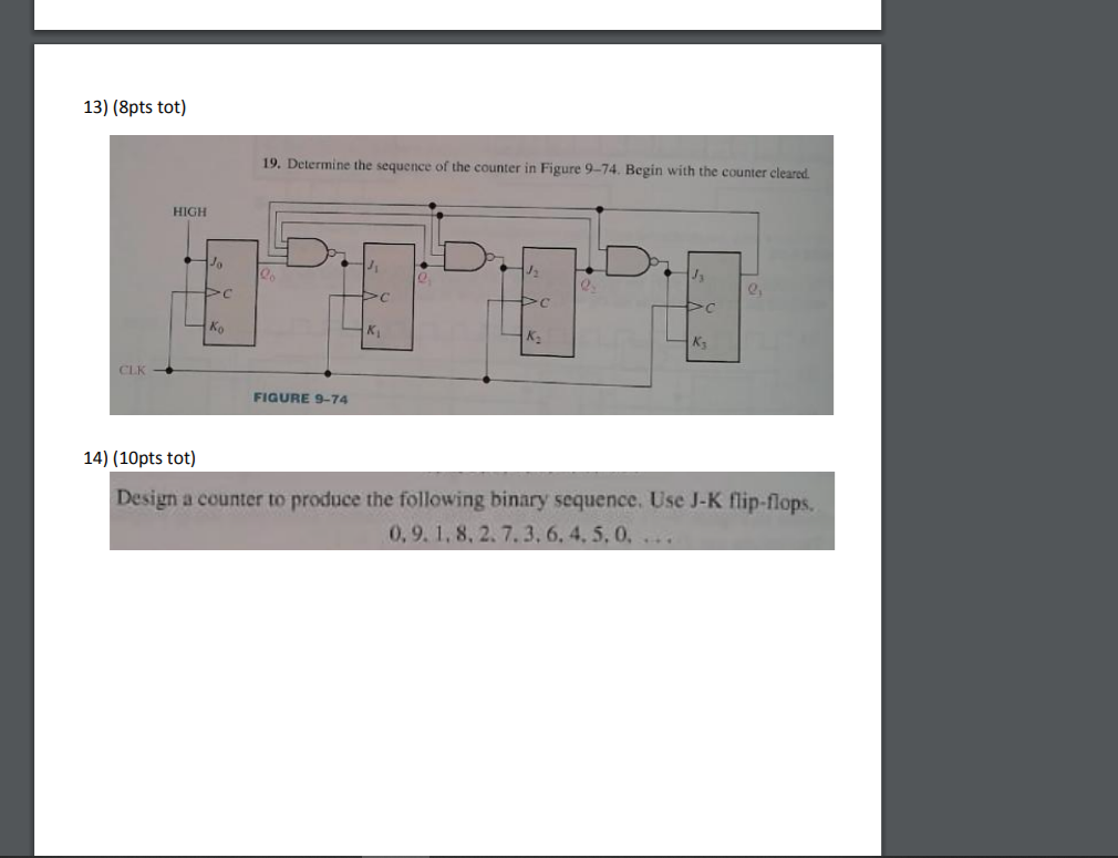 Solved 13) (8pts tot) 19. Determine the sequence of the | Chegg.com
