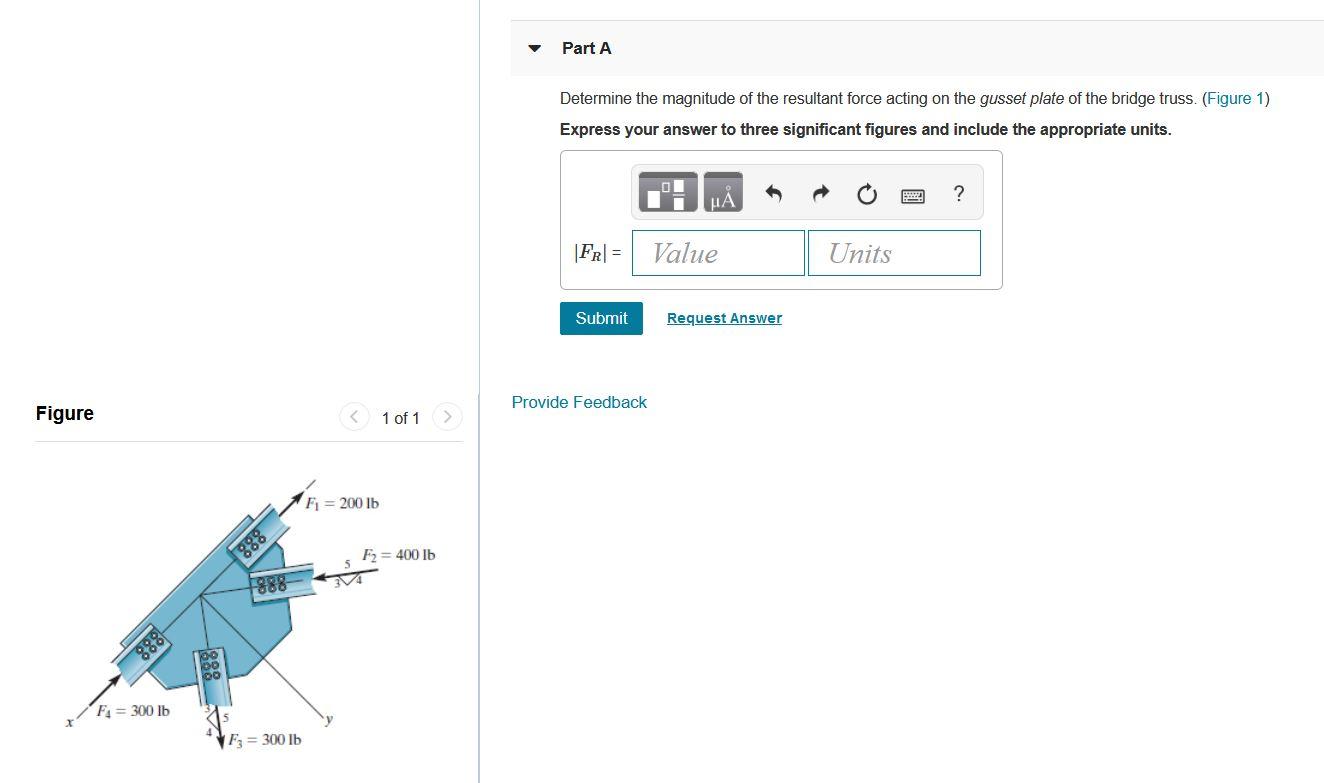 Solved Part A Determine the magnitude of the resultant force | Chegg.com