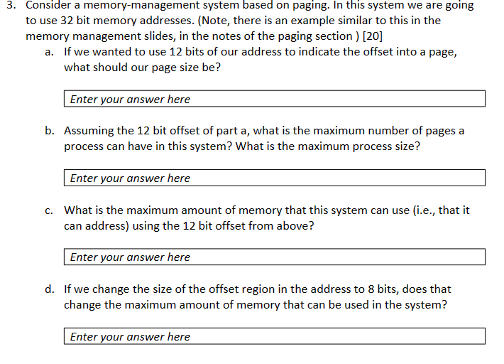 Solved Consider A Memory Management System Based On Paging