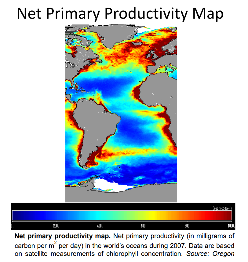 Solved 1. Identify regions of upwelling and regions of high | Chegg.com