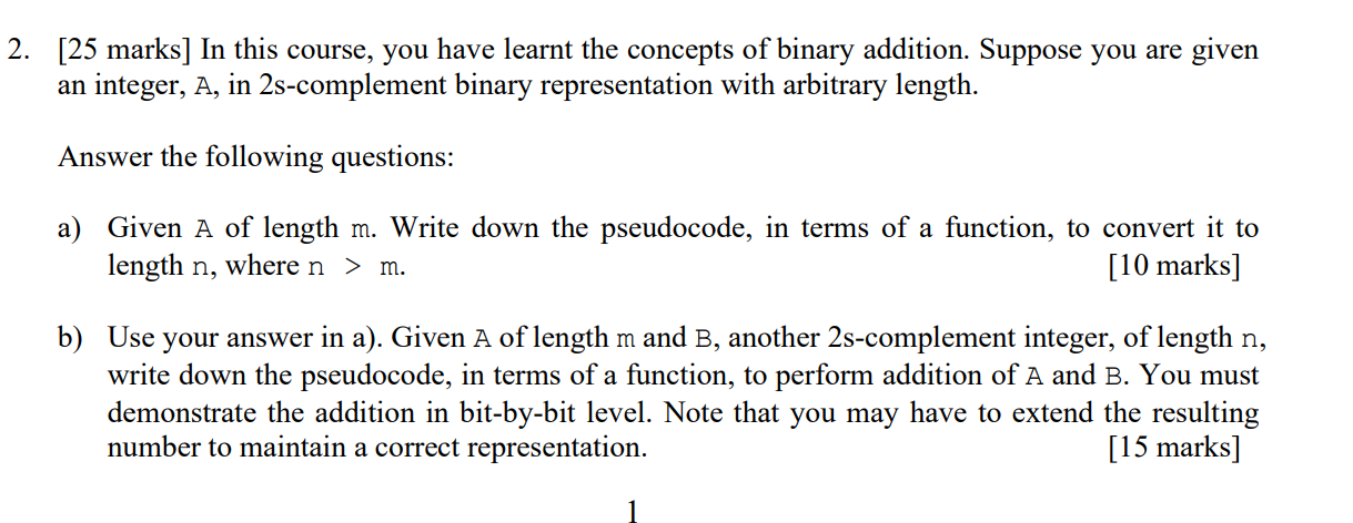 Solved 2. [25 marks] In this course, you have learnt the | Chegg.com