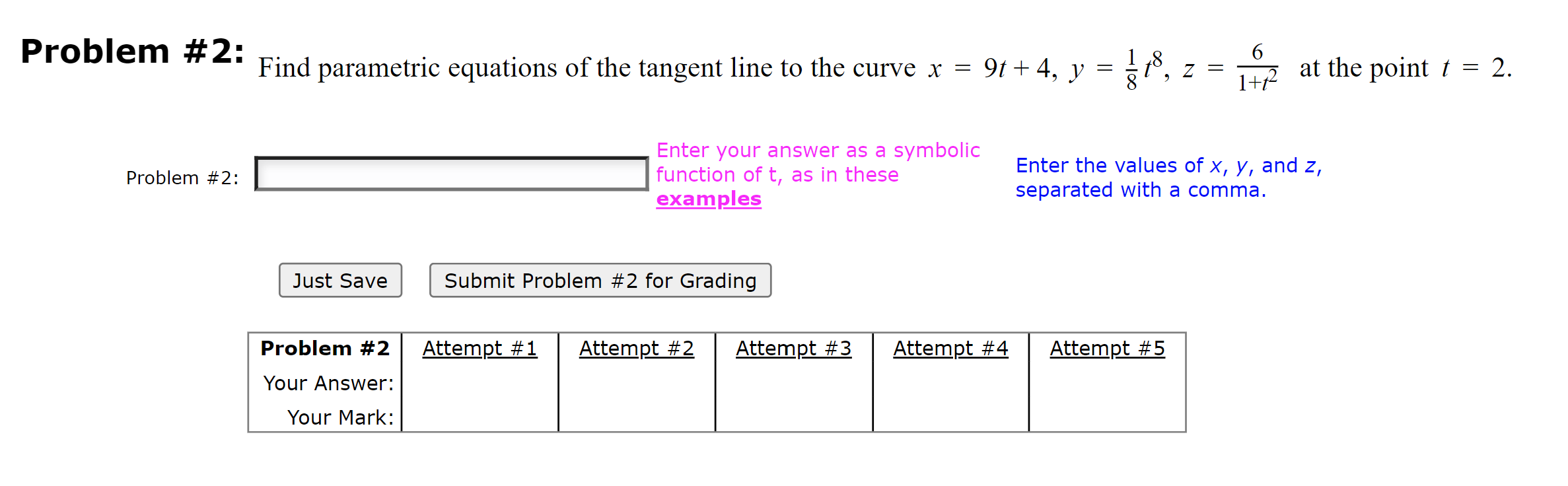 Solved Problem \#2: Find parametric equations of the tangent | Chegg.com