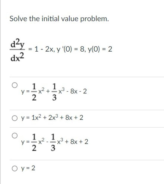 Solved Solve the initial value | Chegg.com