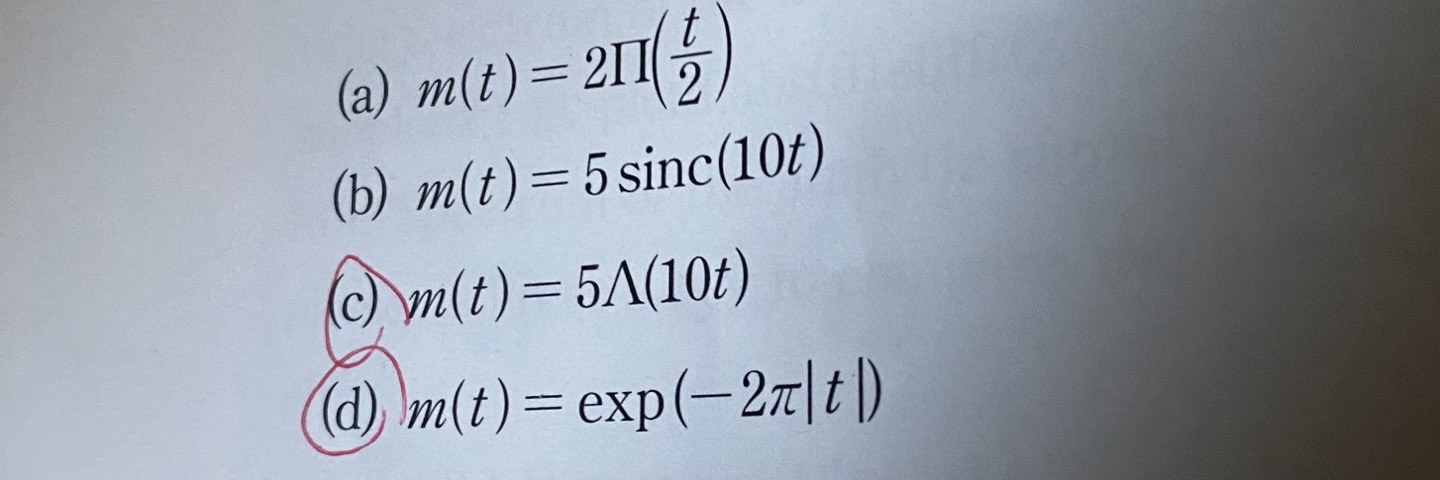 Solved Assume Dsb Sc Modulation Using A Carrier With A
