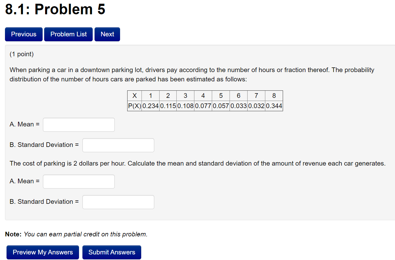 Solved (1 point) When parking a car in a downtown parking | Chegg.com