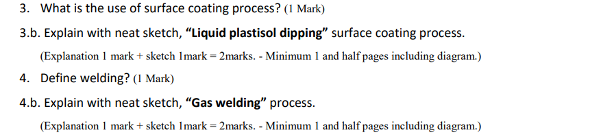 Solved 3. What is the use of surface coating process? (1 | Chegg.com