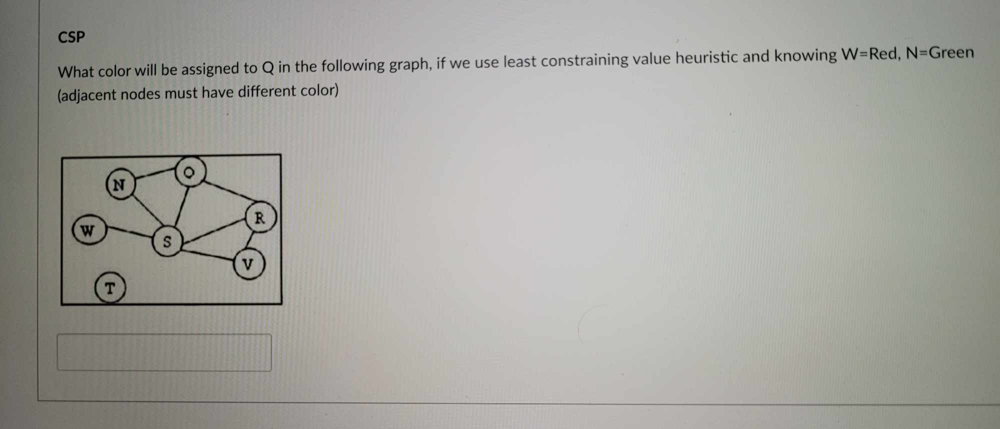 Solved What color will be assigned to Q in the following | Chegg.com