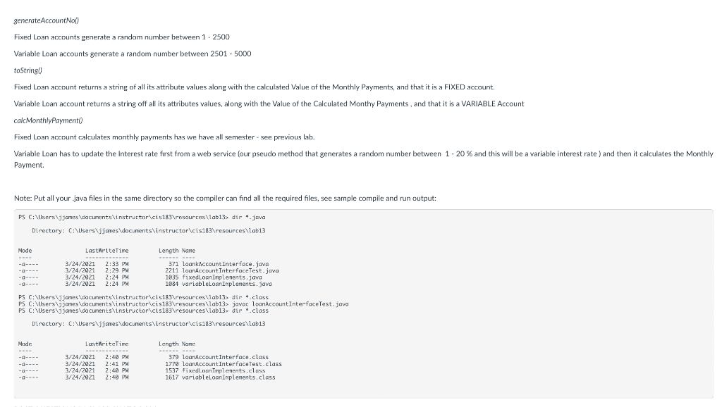 Solved [9 points] submit fixed LoanImplements.java [9 | Chegg.com