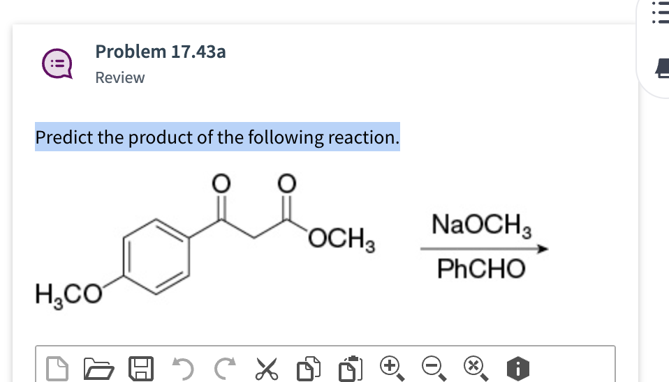Solved Problem 17.43a Review Predict the product of the | Chegg.com