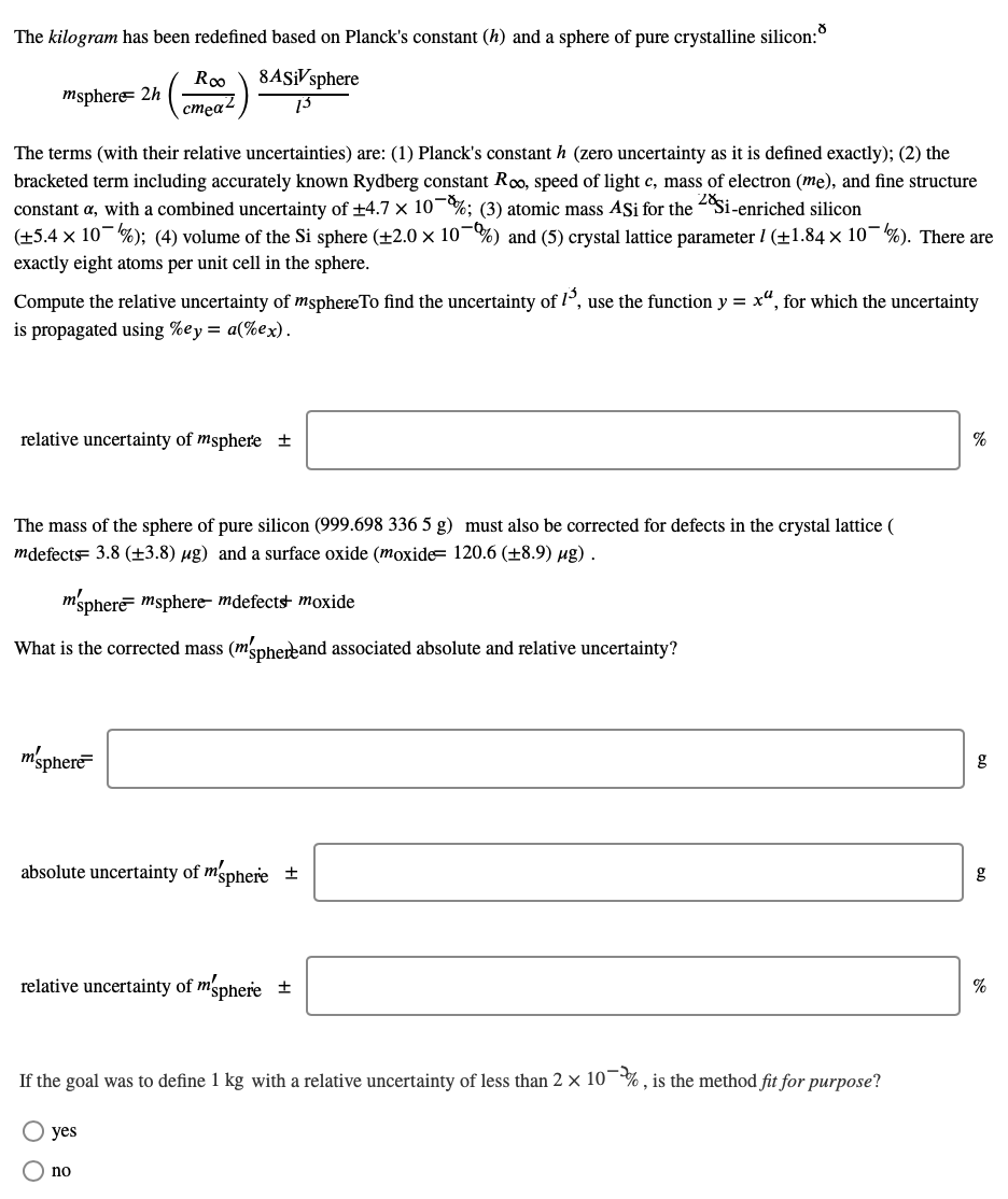 The kilogram has been redefined based on Planck's | Chegg.com
