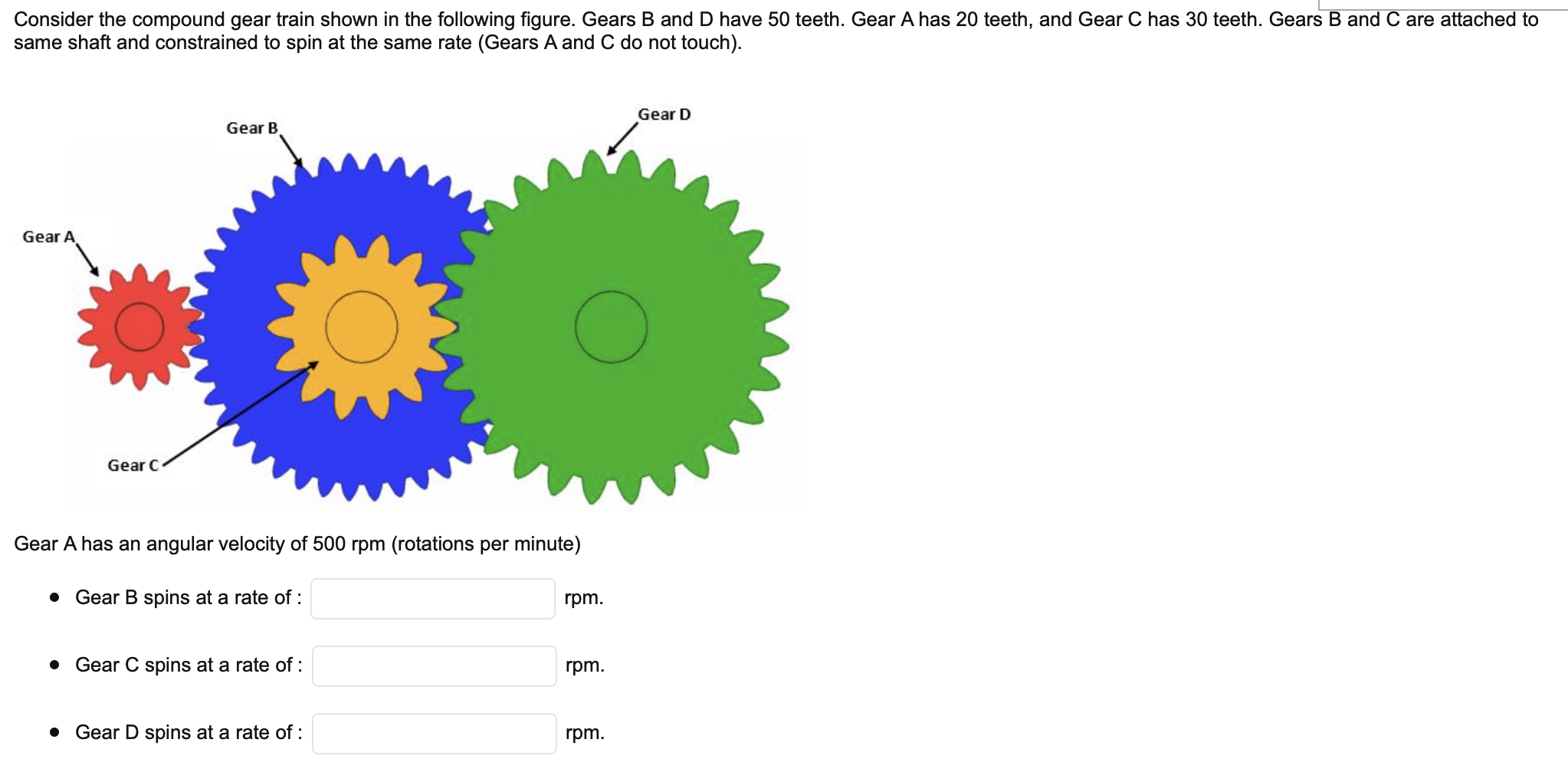 Solved Consider the compound gear train shown in the | Chegg.com