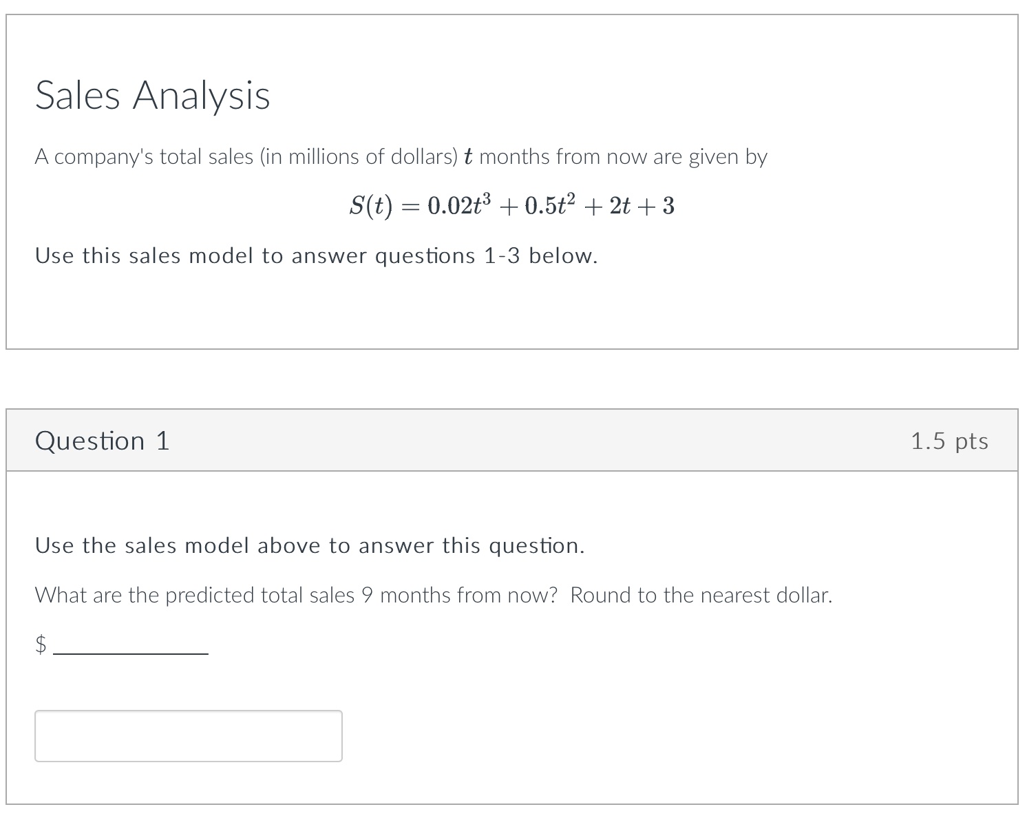 Solved Use the sales model above to answer this question. | Chegg.com