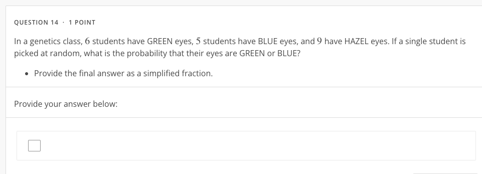 Solved QUESTION 14 * 1 ﻿POINTIn a genetics class, 6 | Chegg.com