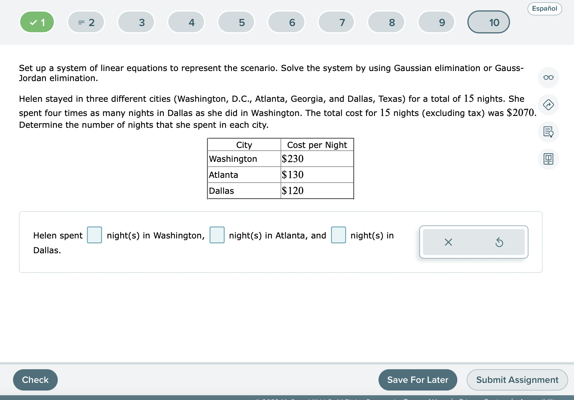 Solved Set Up A System Of Linear Equations To Represent The